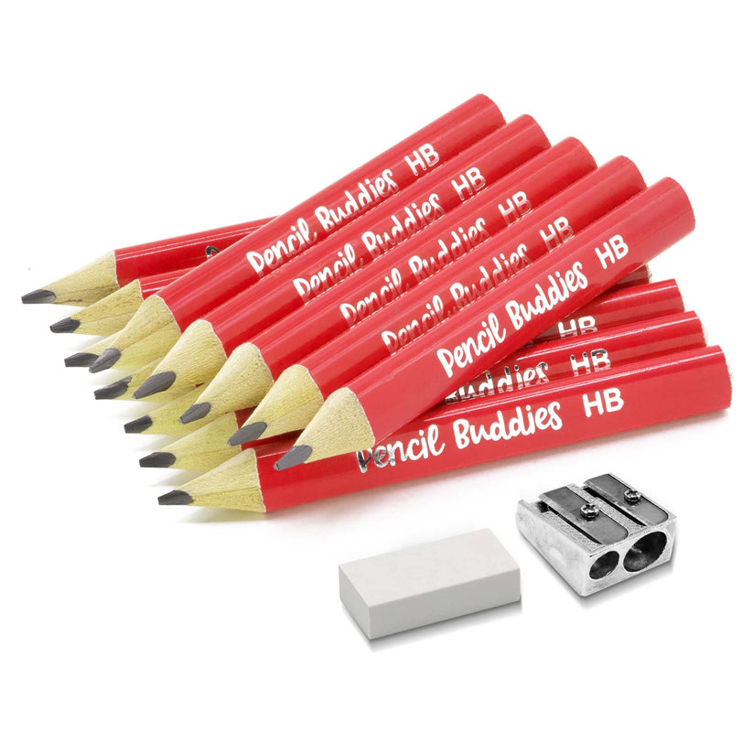 Short & Fat 3.5” Triangular Pencils – Thick 3MM Core + Sharpener + Era ...