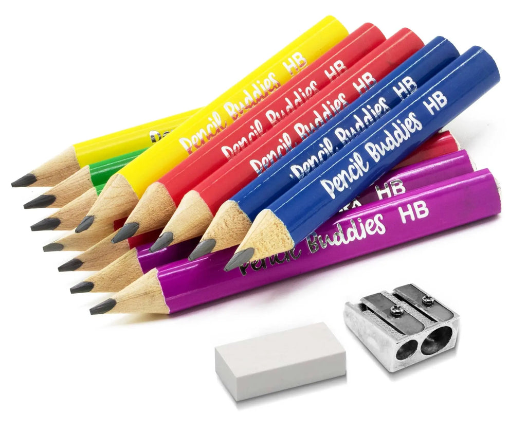 Short & Fat 3.5” Triangular Pencils – Thick 5MM Core + Sharpener + Era ...